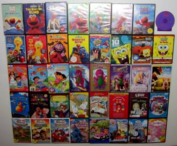 LOT OF 42 ELMO SESEME STREET BARNEY DORA SPONGEBOB THOMAS THE TRAIN DVD ...