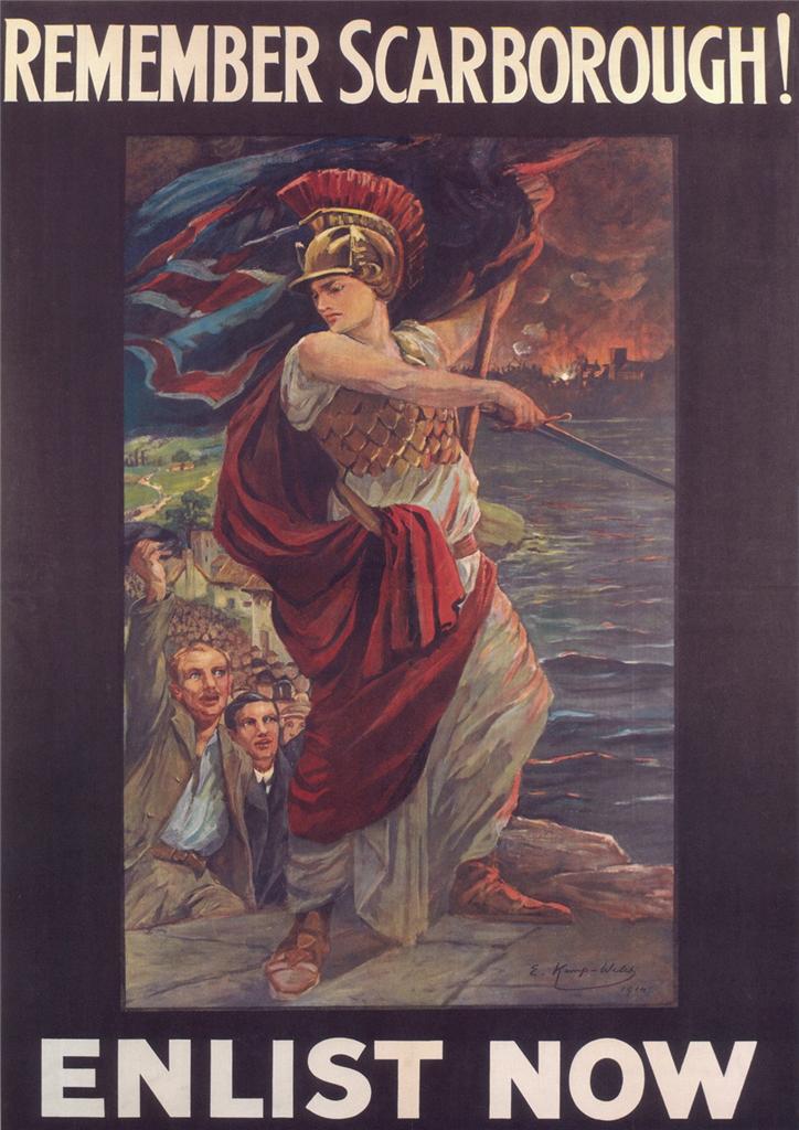 REMEMBER SCARBOROUGH! ENLIST NOW - 1915 - Vintage British War Poster ...