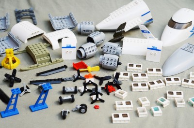 LEGO LOT - Airplane Parts & Pieces, Engine Propeller Window Wheel Door Tail