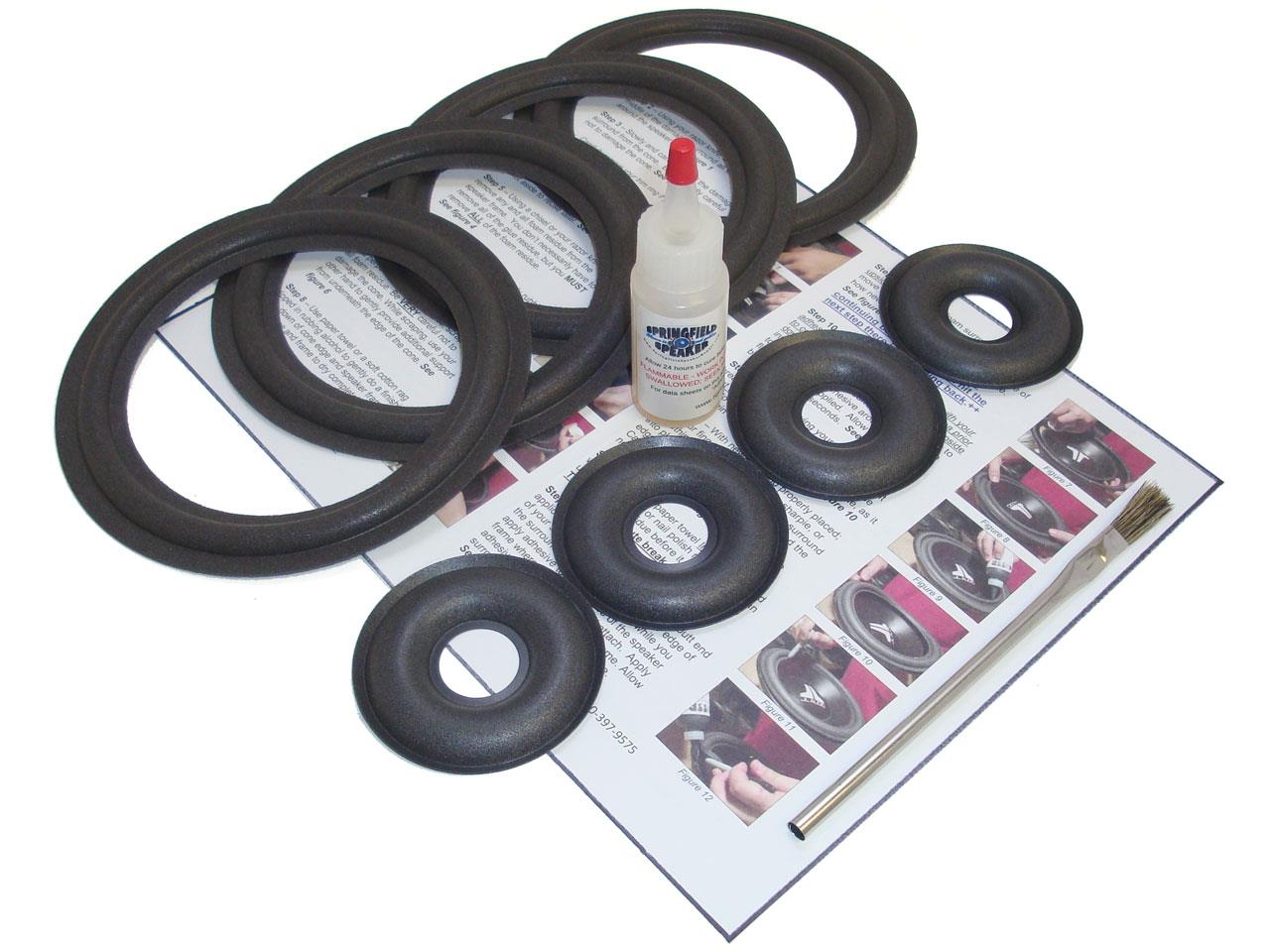 KEF 103/4 Speaker Foam Repair Kit - incl. Donut dust caps - 4A65+4Donut ...