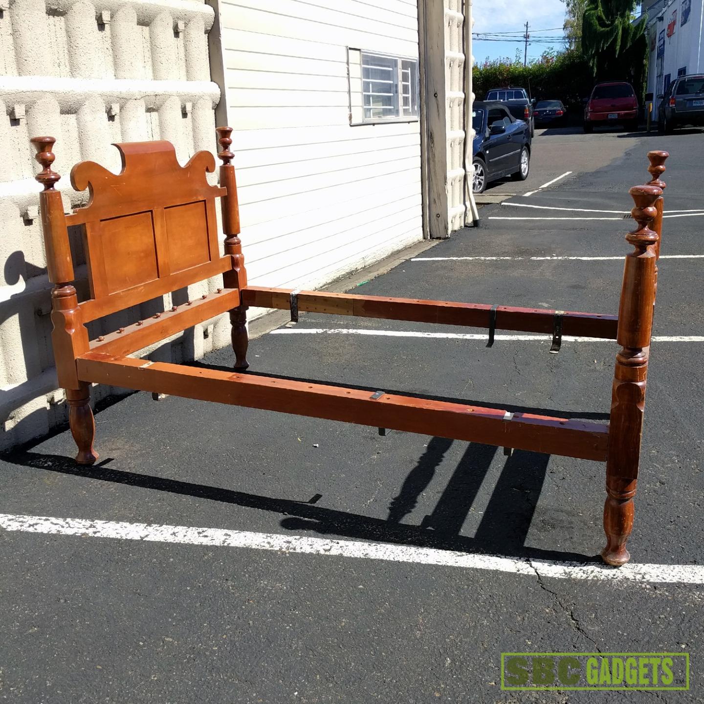 *ANTIQUE VINTAGE* Real Solid Wood Full-Size Bed Frame | eBay