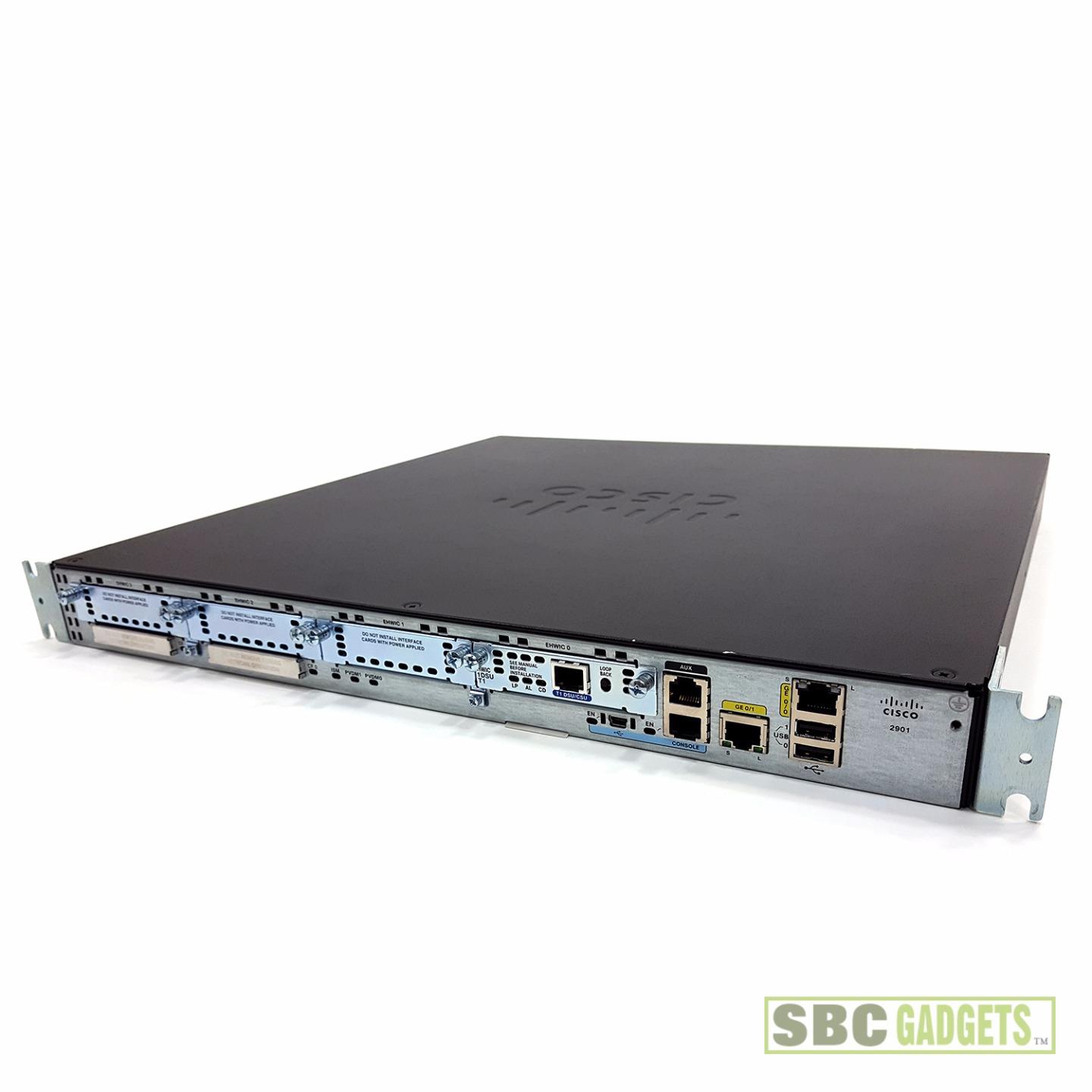Cisco 2901/K9 2-Port Gigabit Router w/ HWIC-1DSU & Rack Ears *TESTED ...