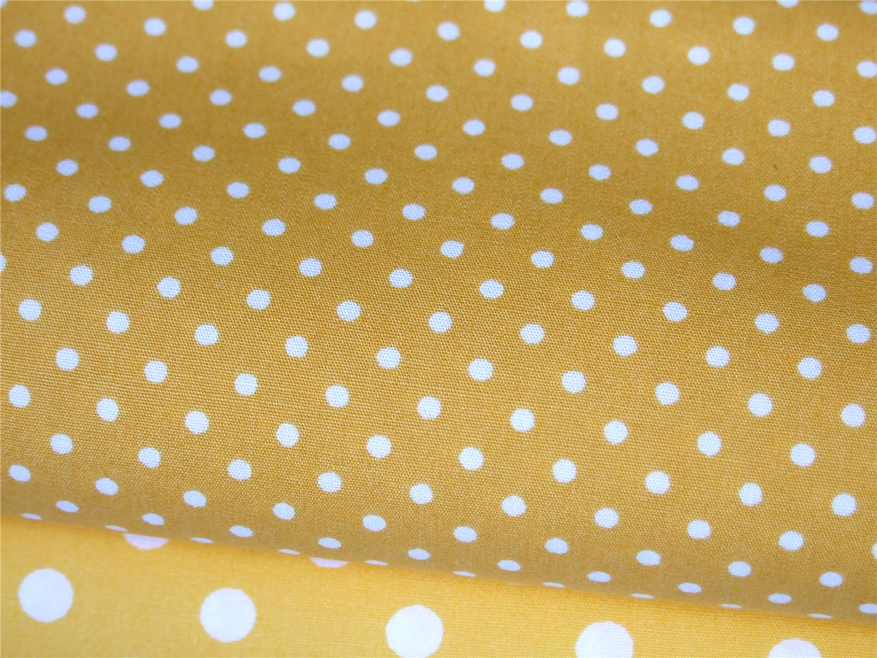 YELLOW lemon Spotty polka dot dotty COTTON FABRIC for dress craft quilt ...