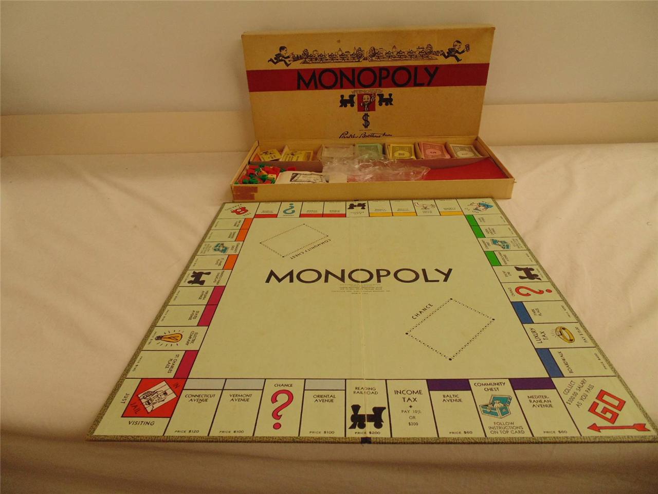 Vintage 1954 Monopoly Game Appears Complete Metal Playing Pieces - #234