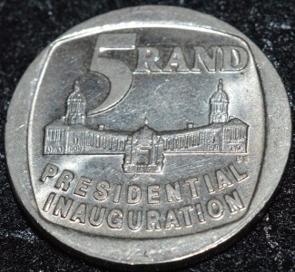 South Africa 1994 Nelson Mandela Presidential Inauguration Five Rand R5 ...
