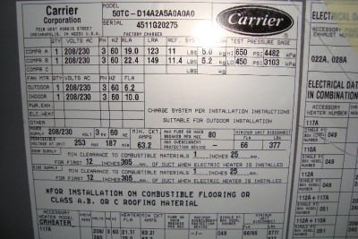 Carrier 50TC 12.5 Ton 208-230V 3 Phase Electric Rooftop Package AC Unit ...