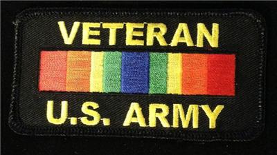 US Army Veteran Patch Army Service Ribbon Rainbow Ribbon Award soldier ...