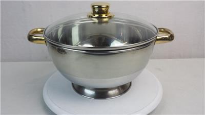 Cuisine Cookware Command Performance Gold 5 QT Chafing Dish Bowl Lid ...
