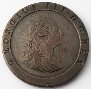 George III D:G REX Cartwheel Penny Britannia 1797