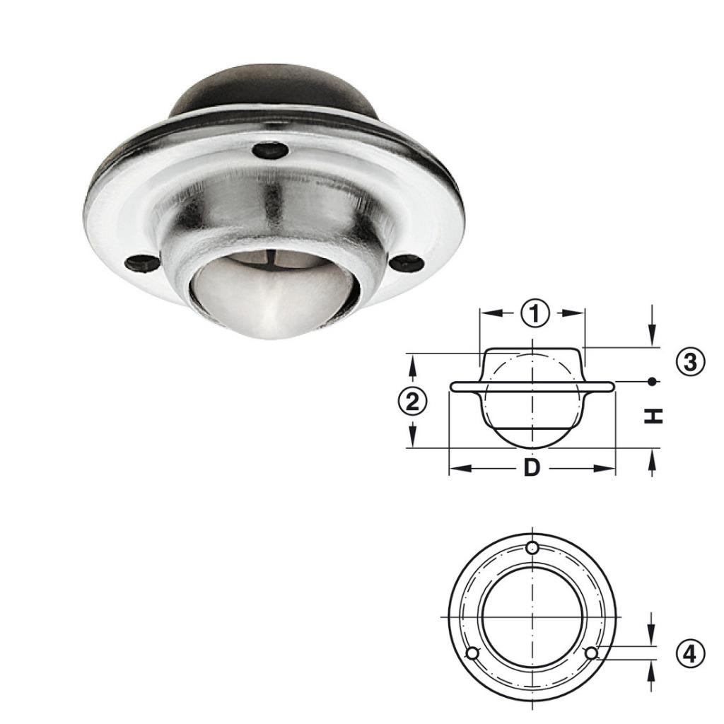 Hafele Roller Glide Ball Castor Furniture Wheel Without Brake Office ...