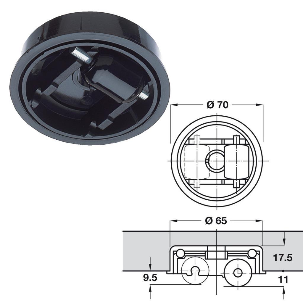 Hafele Roller Glide Ball Castor Furniture Wheel Without Brake Office ...