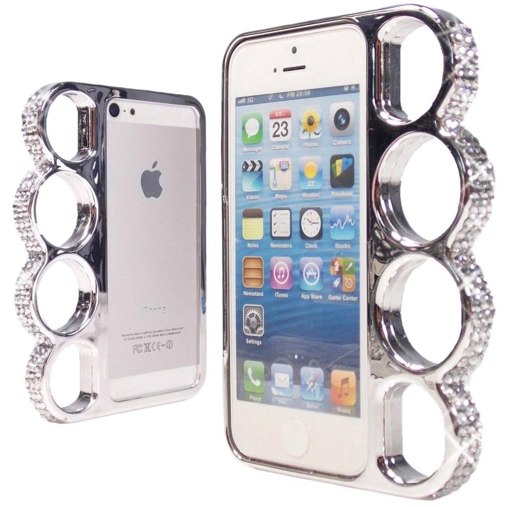 PUNK ROCK BLING COLOR Metallic Knuckle Duster Frame Case for iphone 4 ...