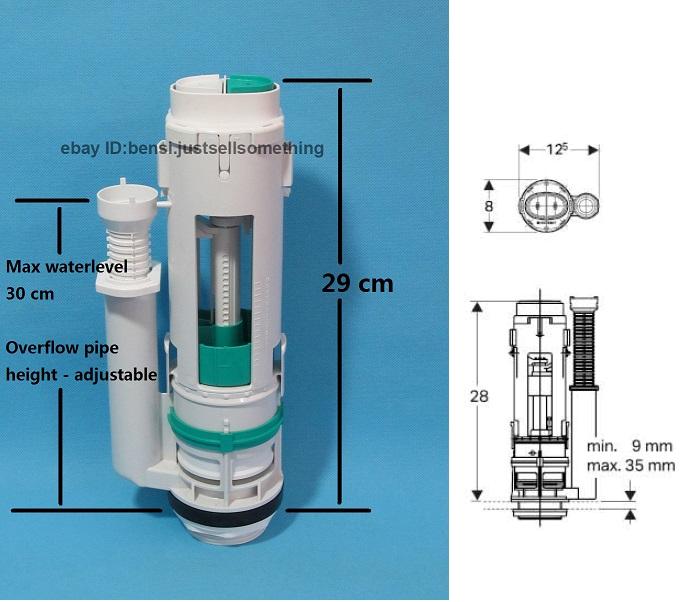 Geberit Impuls250 dual flush valve without button / toilet cistern ...