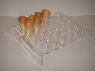 CANAPE / ICE CREAM / CONE CAKE STAND TRAY PLATE CLEAR ACRYLIC ...
