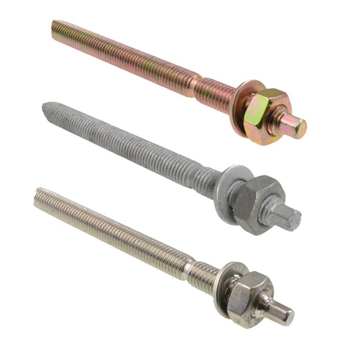 M12 (12mm) CHEMICAL ANCHOR Stud Chisel Point Stainless G316 Zinc Yellow ...