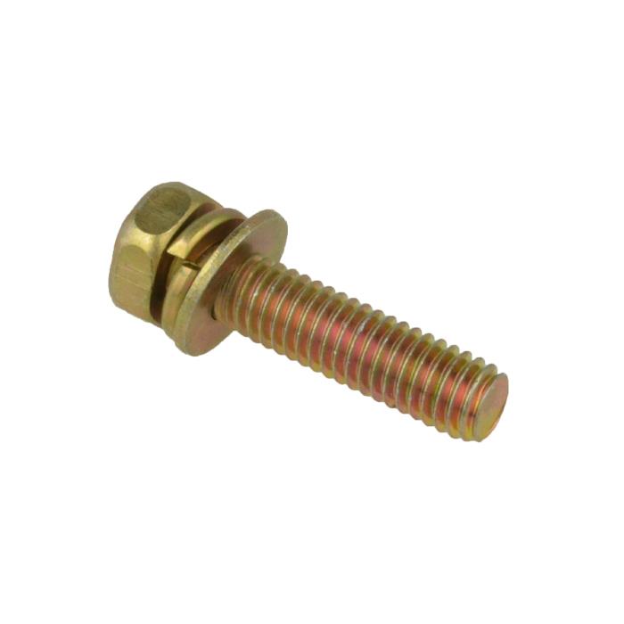 M8 (8mm) x 1.25 pitch Metric Hex SEMS Bolt c/w Flat & Spring Washer ...