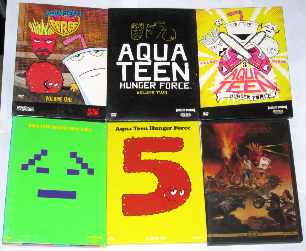 Aqua Teen Hunger Force DVD Volumes 1-5 + Movie ATHF - Discs/Cases ...