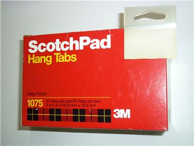 3M ScotchPad Hang Tabs 1075 Delta Punch 10 tbs per pad 50.8mmX50.8mm | eBay