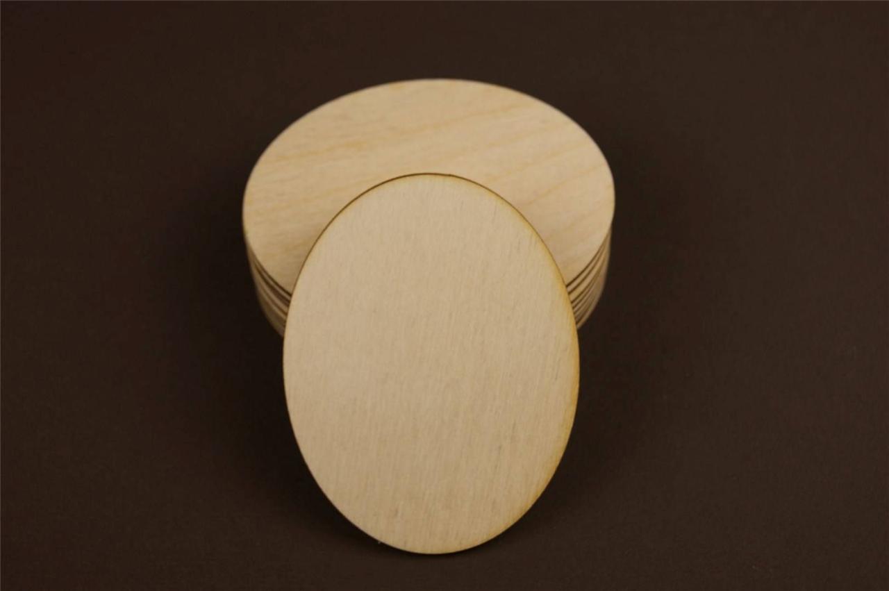 10x Wooden Oval Craft Circle Hanging Blank Shape Embellishment ...