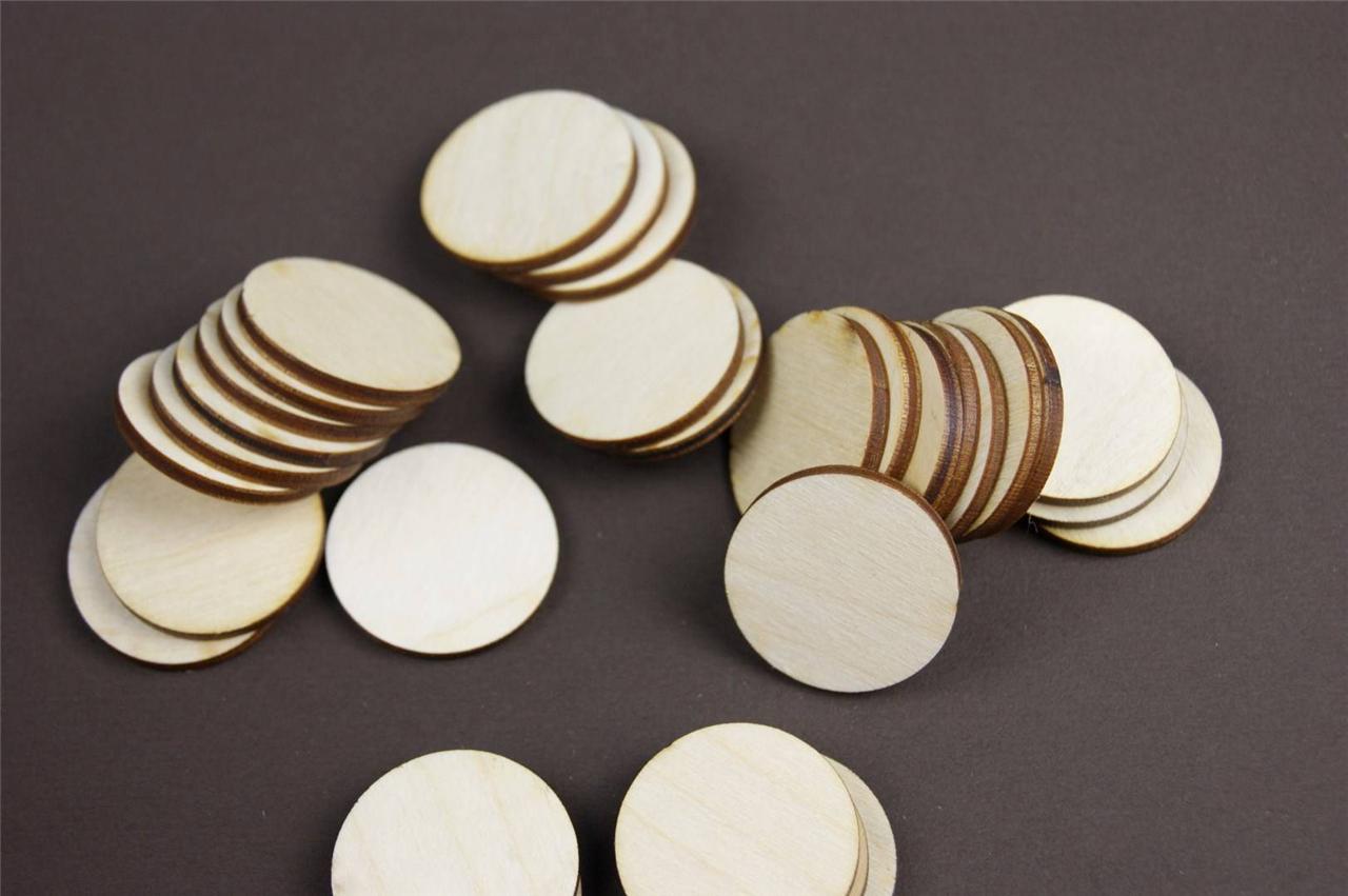 10x Wooden Circle Small Craft Round Hanging Blank Embellishment ...