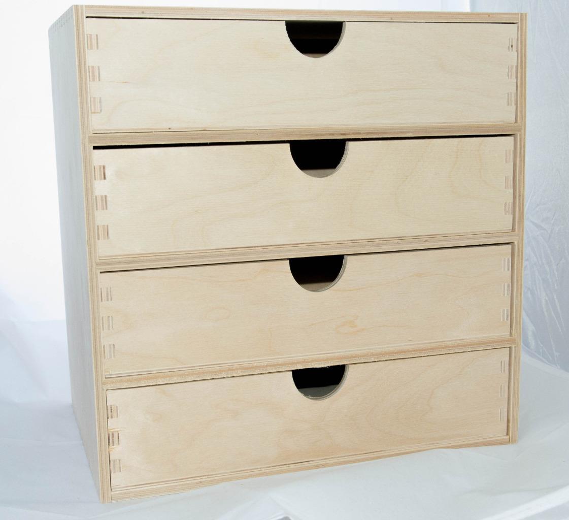 1 X Plain Wooden Cupboard Chest Shelf With Drawers Storage A4 Unit