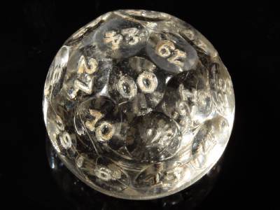 (1) 28mm Czech vintage 32 sided fortune telling marble crystal ball ...