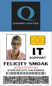 ARROW TV SERIES ID Badge Prop (Felicity Smoak) Queen Consolidated IT ...