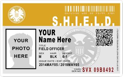 Agents Of SHIELD ID Badge / Card Prop - CUSTOMIZABLE - HOLOGRAM ON BOTH ...