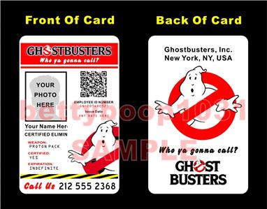 GHOSTBUSTERS ID Badge / Card Prop **CUSTOM W/ Your Name & Info** PVC ...