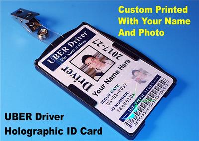UBER Driver ID Card >>Custom Printed W/ Your Photo / Info