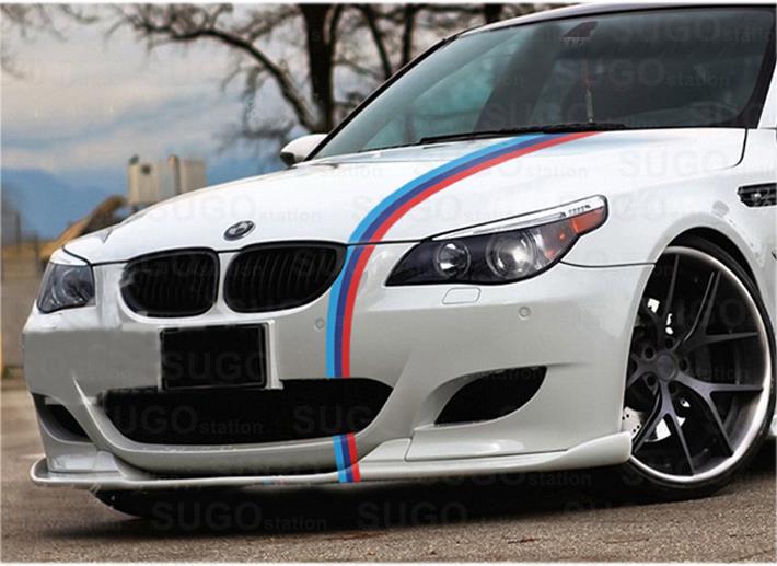 24" BMW M-Sport POWER 3-Colored Stripes Racing Body Decal DIY Sticker ...