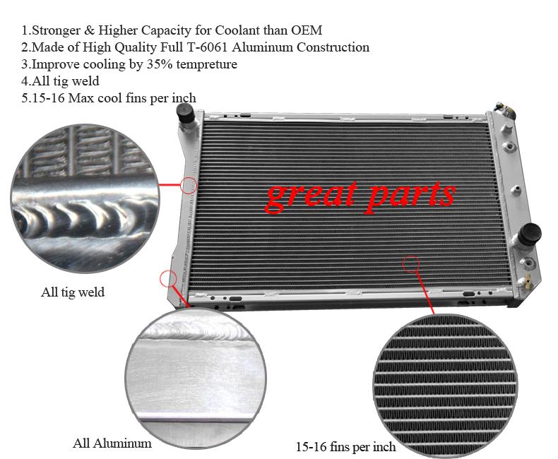 NEW 3 ROW ALUMINUM RADIATOR CHEVY CAMARO 1983 1984 85 86 87 88 89-1992 ...
