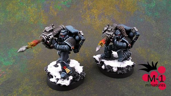 Warhammer 40k Space Wolves Long fangs Devastator squad M1 painted | eBay