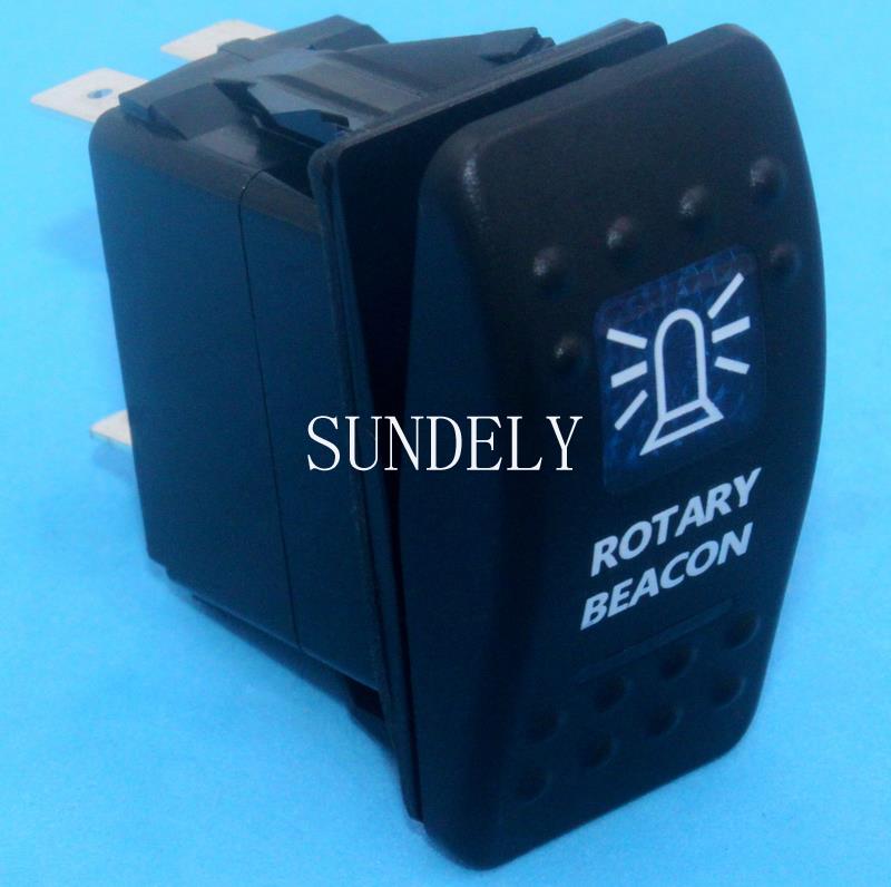 ARB STYLE ROTARY BEACON ROCKER SWITCH BLUE LED BACKLIT 4X4 4WD 12V ON ...