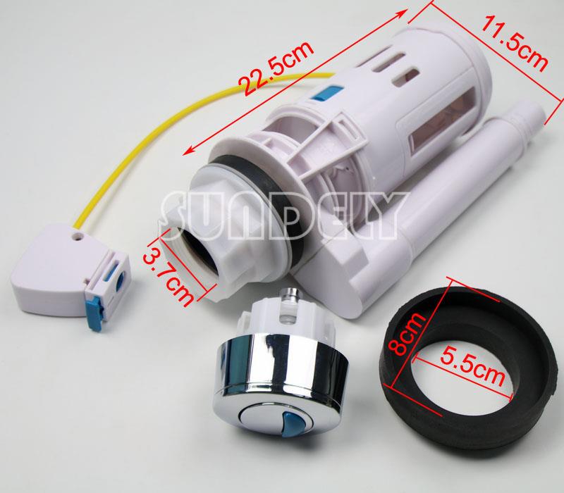 Bathroom Toilet | Siamp Dual Flush Cistern Valve Siphon | Chrome Push ...