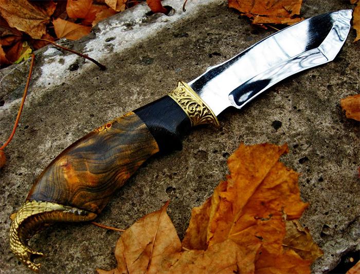 Set Knife Finger Guard Bolster Pommel SNAKE PYTHON for Custom Knife ...