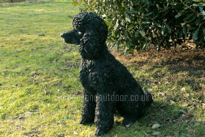 Hand Finished Highly Detailed Realistic Large Sitting Black Poodle ...