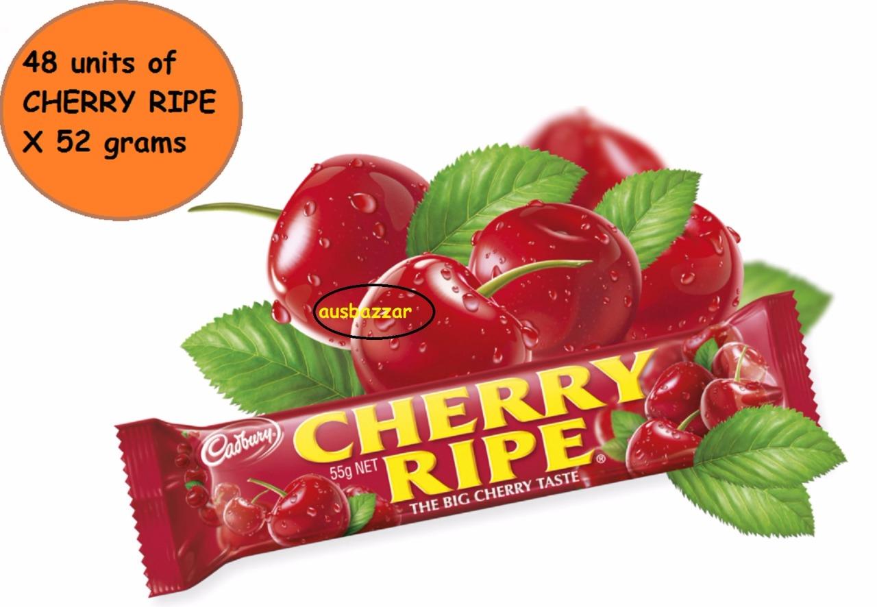 48 x Cadbury Cherry Ripe Milk Chocolate Medium Bars 52g - 2.49Kg Bulk ...