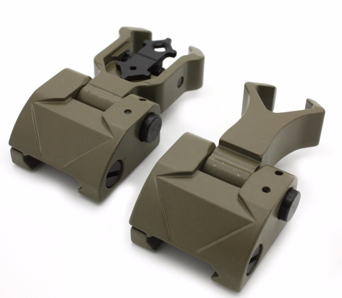 Premium Tactical Diamond Aperture Flip Up Front Rear Iron Sights Set ...