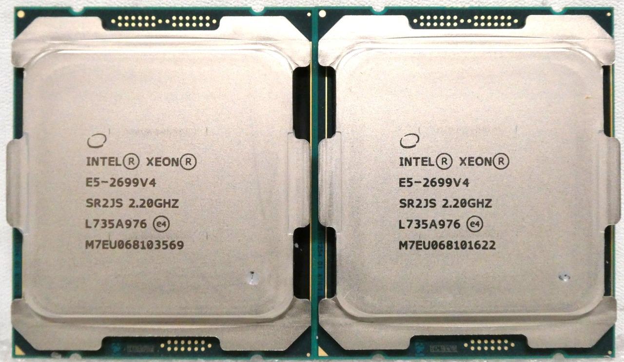 Matched Pair Intel Xeon E5-2699 V4 2.2GHz 55MB 22 Core 9.6GT/s SR2JS ...