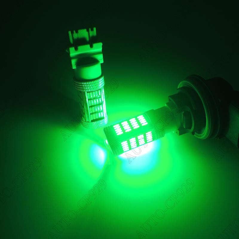 2pcs Green 92-4014-SMD LED DRL Daytime Running Light Bulbs 3157 3156 ...