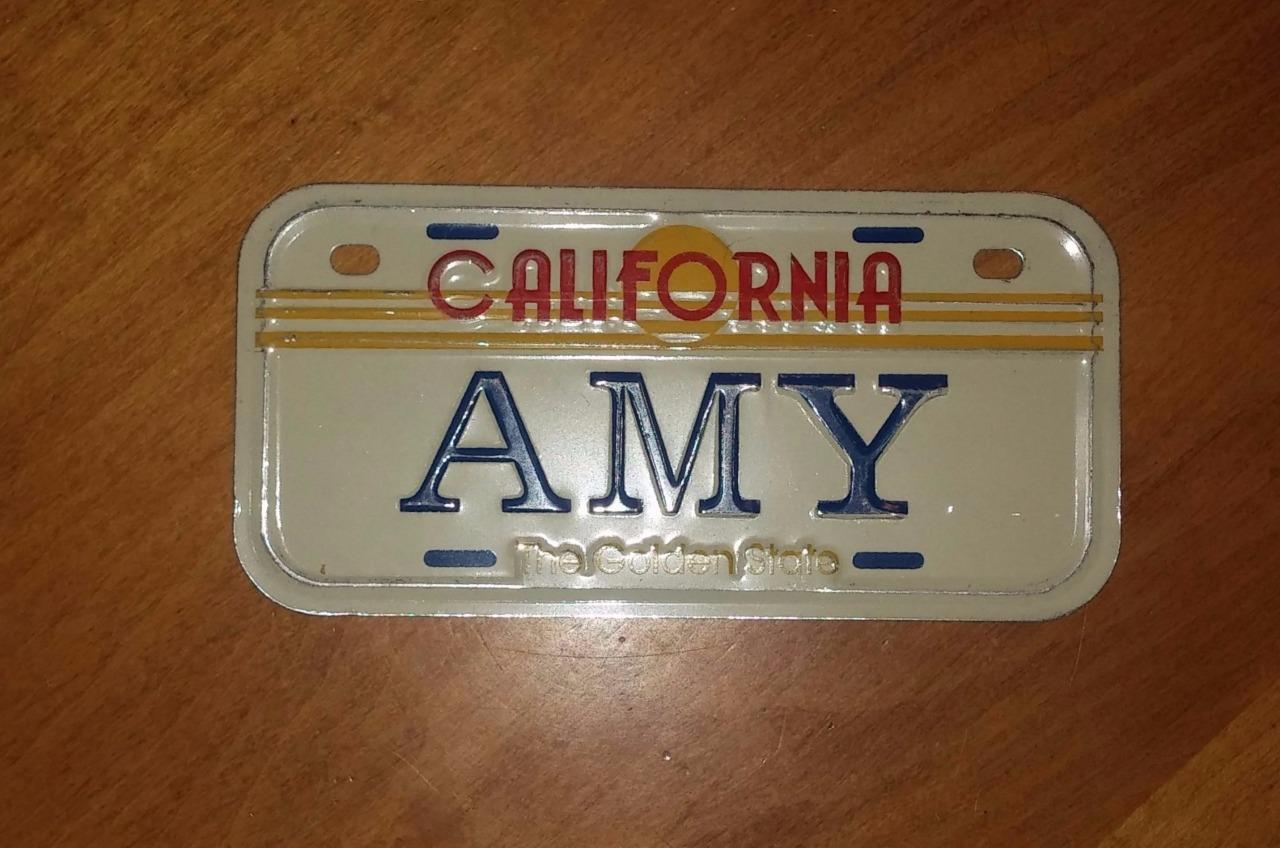 California Golden State Mini Bike License Plate Name ALICIA ALYSSA AMY ...