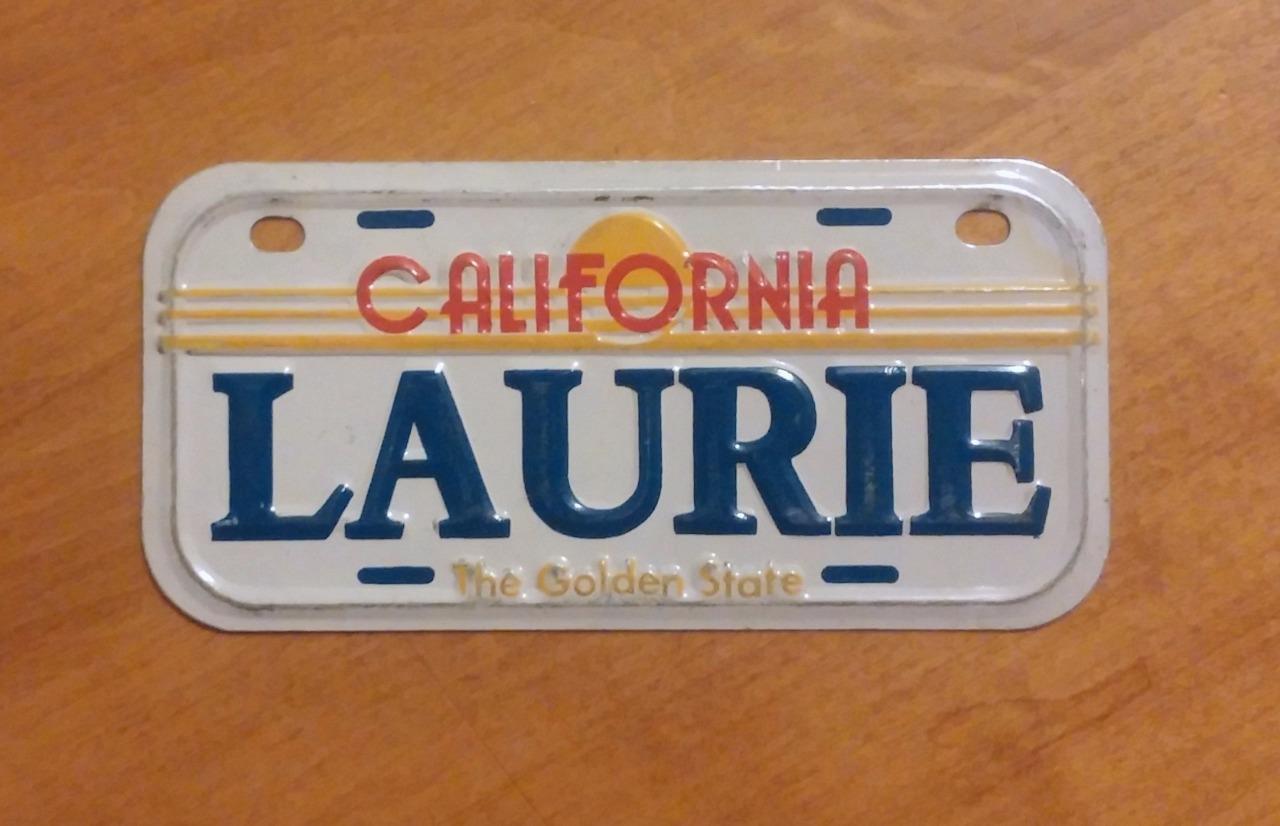 California Golden State Mini Bike License Plate Name LAURA LAUREN ...