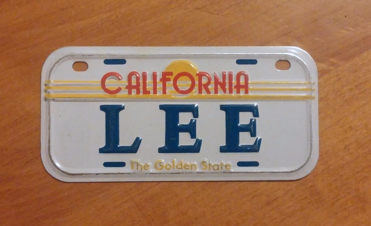 California Golden State Mini Bike License Plate Name LESLIE LINDA ...