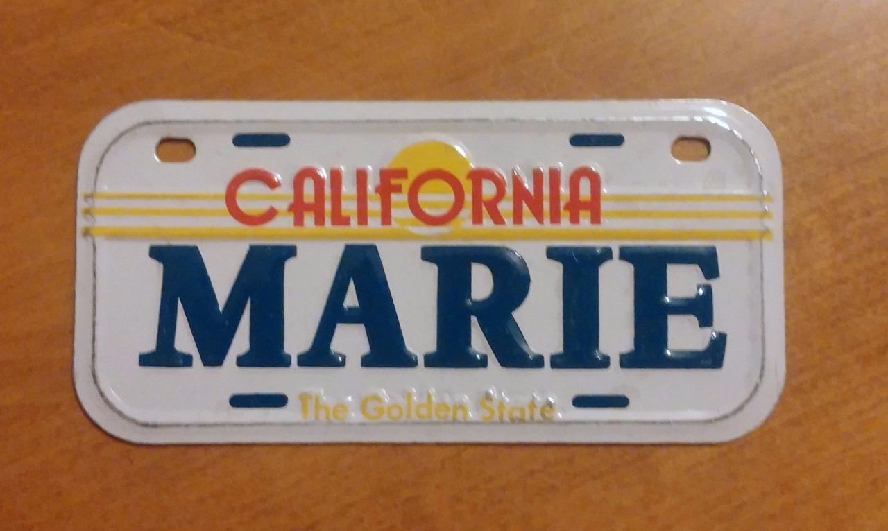 California Golden State Mini Bike License Plate Name MARLENE MARGARET ...