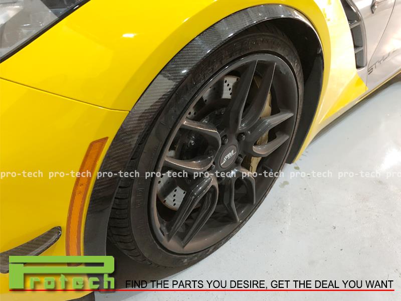 Front Fender Trim Flare CARBON Extension Fit 2014+ Corvette C7 Stingray ...