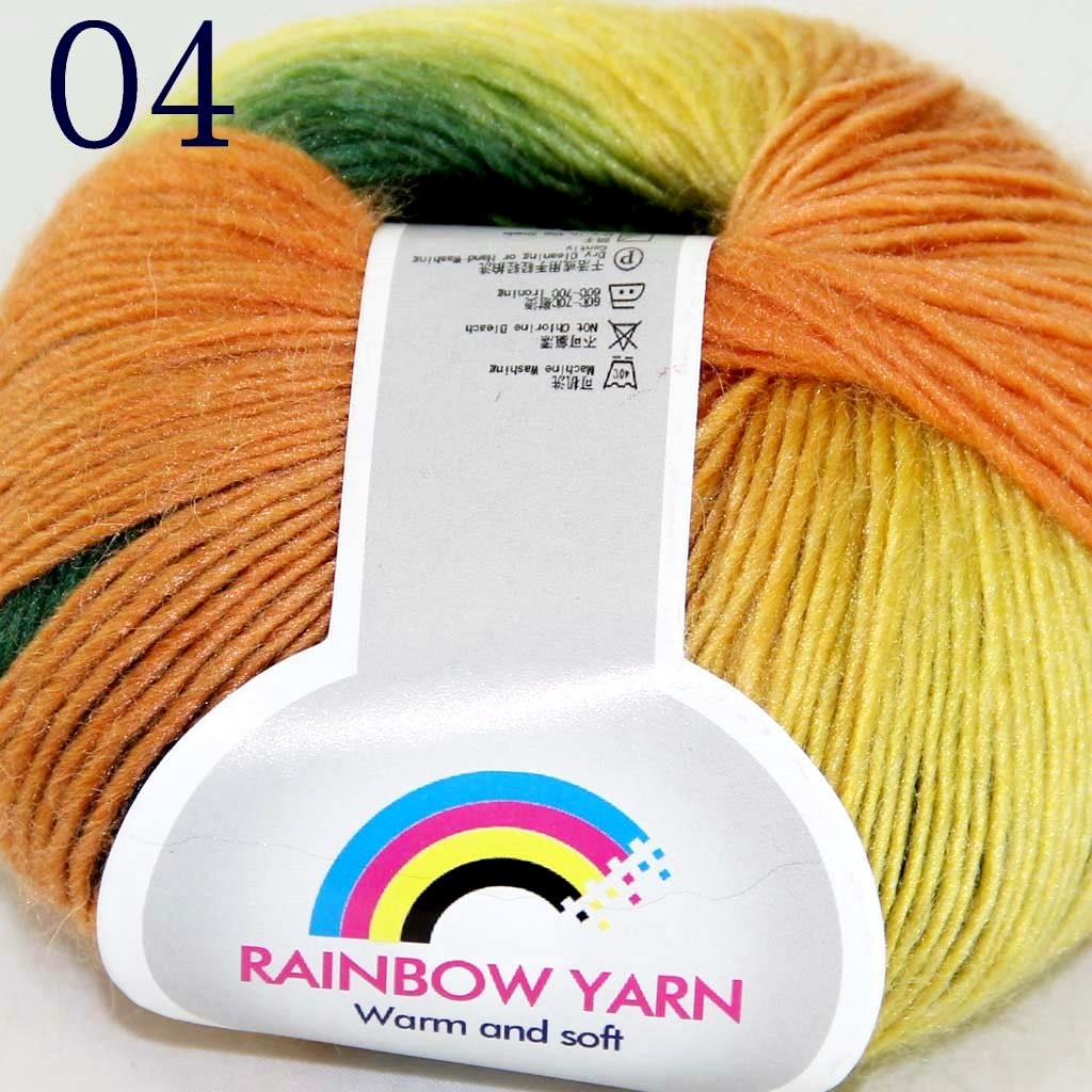 1ballX50g Soft Cashmere Wool Rainbow Wrap Cap Sweater DIY Hand Knitting ...