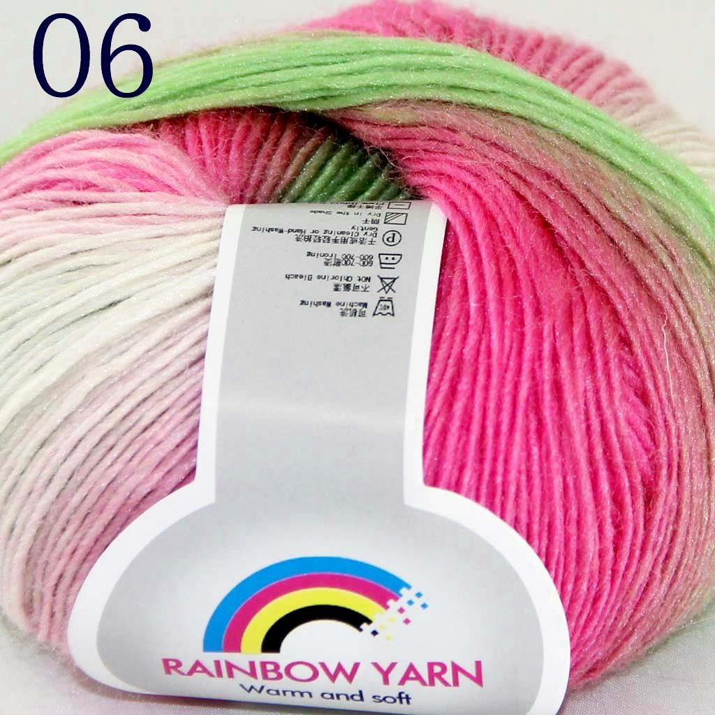 1ballX50g Soft Cashmere Wool Rainbow Wrap Cap Sweater DIY Hand Knitting ...