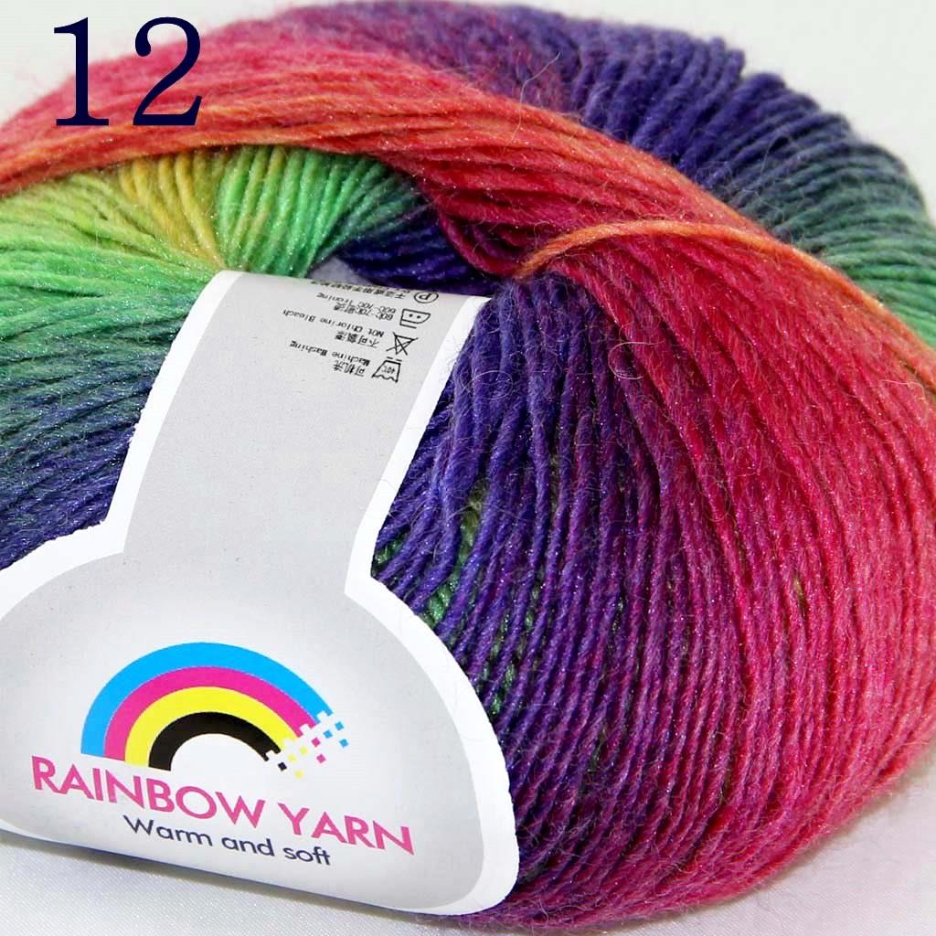 1ballX50g Soft Cashmere Wool Rainbow Wrap Cap Sweater DIY Hand Knitting ...