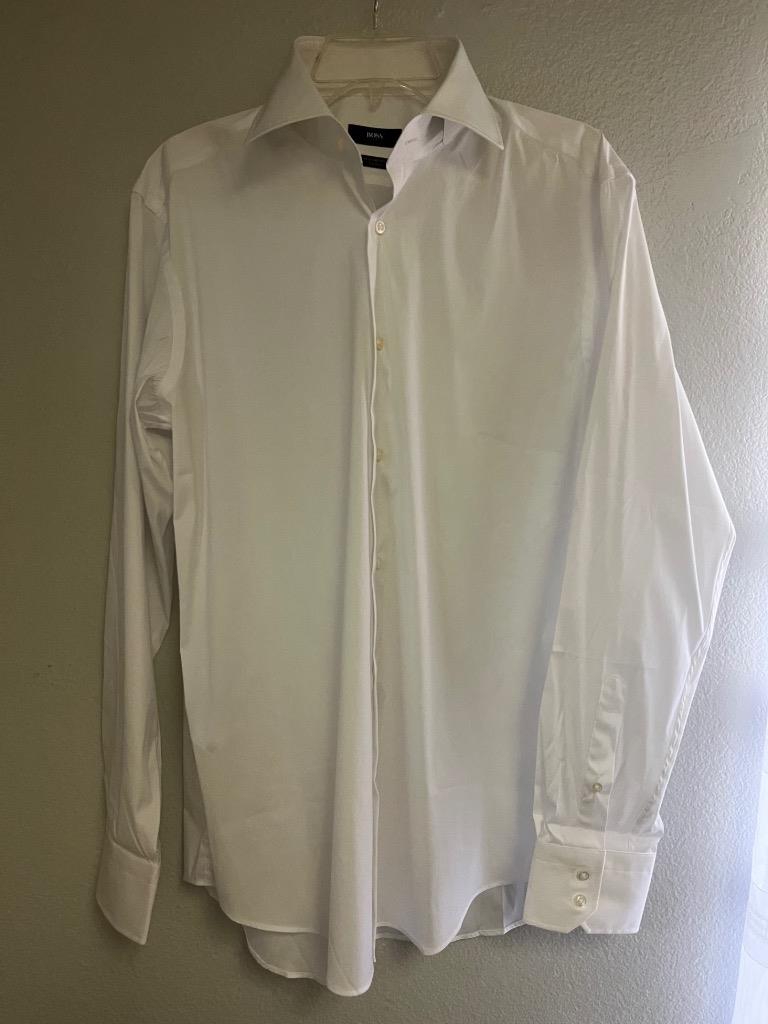 BOSS BY HUGO BOSS "GERALD" BLACK LABEL LS WHITE DRESS SHIRT MEN'S 42 / ...